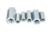 China White Zinc Plated Din 6334 M6 Hexagon Coupling Nuts for sale