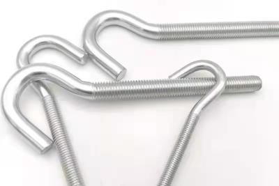 China Carbon Steel 8.8 Hook Anchor Bolt White Zinc Plated Customized for sale