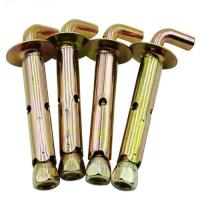 China Carbon Steel M6 L Hook Sleeve Anchor Bolts Yellow Zinc Plated for sale
