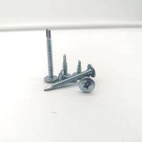 China SS304  cross head round head with washer drill tail screw galvanized large flat head for sale