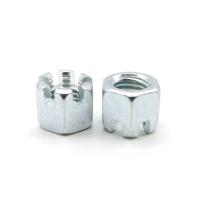China Carbon Steel Zinc Galvanized Hexagon Slotted Nut M12 Din 935 for sale