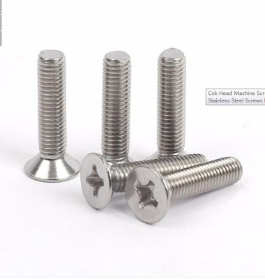 China Din 965 Stainless Steel Fasteners 4.8 Grade Cross Recessed Countersunk Head Screws for sale