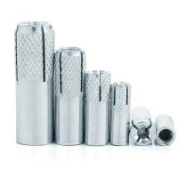 China M10 Drop In Concrete Anchors 4.8 Grade Yellow Zinc Galvanized Steel Knurling Wall for sale