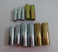 China M10 Drop In Concrete Anchors 4.8 Grade Yellow Zinc Galvanized Steel Knurling Wall for sale