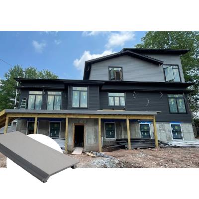 China 50% Wood Fiber Apartment Grey Exterior Wall Cladding Panels 38% HDPE 157x21mm for sale