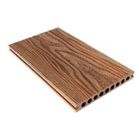 China Outdoor Plastic Wood Grain Hollow Composite Decking Cedar Color Recycled 2.2m 2.7m 3.6m for sale