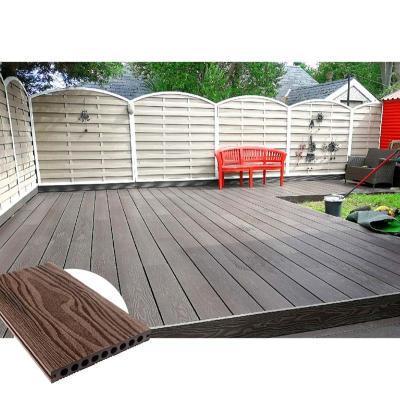 China 150*25mm WPC Fiber Hollow Composite Decking Recycled Cedar Color for sale