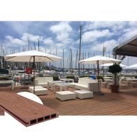 China 3D Red Pine Recycled Hollow Composite Decking Boards Wood Grain 150x25mm HDPE for sale