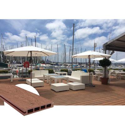 China 3D Red Pine Recycled Hollow Composite Decking Boards Wood Grain 150x25mm HDPE for sale