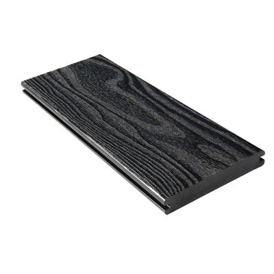 China 3D Wood Grain Recycled Solid Composite Decking No Splinter Blue Gray for sale