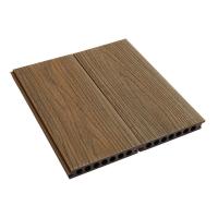 China Teak Yard Wood Plastic Capped Composite Deck 157*22mm No Crack Decking for sale