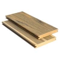 China Groove Surface No Crack Solid Composite Decking 140x21mm Outdoor Wood for sale