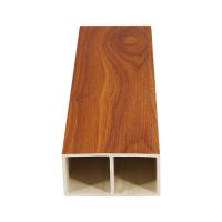 China Wood Grain Composite Hollow WPC Timber Tube 100x50mm For Restaurant for sale