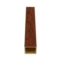 China Formaldehyde Free Indoor WPC Timber Tube Fire Resistance Hollow Wood 50x40mm for sale