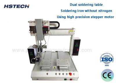 China Dual Table 2 Soldering Iron Double Temperature Controller Automatic Solder Robot 500x300mm for sale