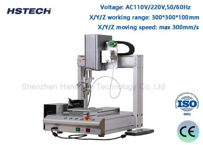 China Desktop Auto Soldering Machine 300x300mm 4 Axis Stepper Motor Timing Belt Teach Pendant Programming for sale