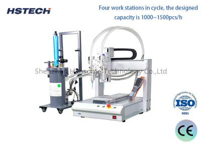 China 4-Station LED Bulb Glue Dispensing Machine 0-300 RPM Stepping Motor 160mm Max Diameter for sale