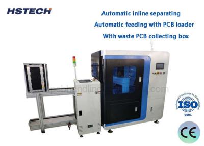 China Automatic Inline Separating 1.1KW Circular Blade Inline Vcut PCB Depaneling Machine With Waste PCB Collecting Box HS-F55 for sale