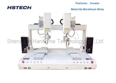China Automatic Precision Soldering Robot 8 Axis Dual Table Dual Head Robotic Soldering Machine HS-DH800 for sale