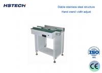 China Stainless Steel PCB Transport Conveyor 600mm 1000mm Hand Crank Width Adjustment LED Control for sale