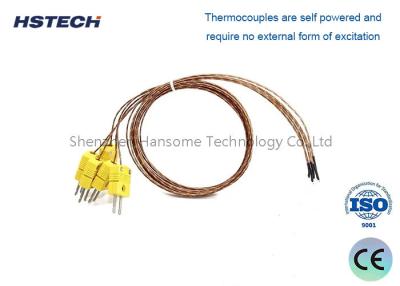 China Thermocouple with Connector, 0-1000°C Use Temp, WRM N, Ceramic/Plastic for sale