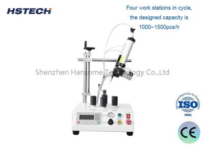 China Text Screen Automatic Glue Dispensing Machine 4 Station 160mm for LED Bulb Par Light for sale