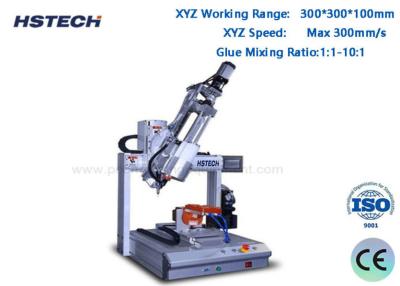 China 4 Axis AB Glue Dispensing Machine ±0.02mm Accuracy 300x300x100mm 1:1-10:1 Ratio for sale