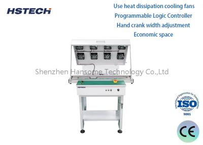 China Smooth Running Anti Static Flat Belt SMT PCB Cooling Conveyor With Cooling Fans And Towerlight for sale