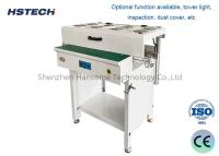 China Smooth Running Anti Static Flat Belt SMT PCB Cooling Conveyor With Cooling Fans And Towerlight for sale