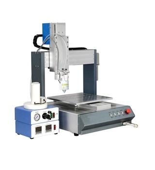 China Desktop Single Head PUR Glue Dispensing Machine 3 Axis HS-D331 with 300×300×100mm Range and 0.02mm Accuracy for sale