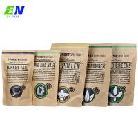 China Natural Kraft Paper Food Packaging Bag SGS TUV Zip Lock Stand Up Pouch for sale