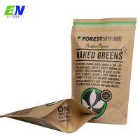 China Natural Kraft Paper Food Packaging Bag SGS TUV Zip Lock Stand Up Pouch for sale
