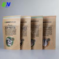 China Natural Kraft Paper Food Packaging Bag SGS TUV Zip Lock Stand Up Pouch for sale