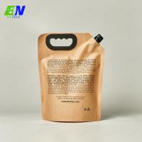 China Eco Friendly Customized Printing Brown Kraft Paper Refill Shampoo Stand Up Spout Pouch With Handle for sale