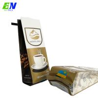 China 250g Custom Printed Coffee Bag Packaging Ziplock With Valve Flat Block Bottom Coffee Package for sale
