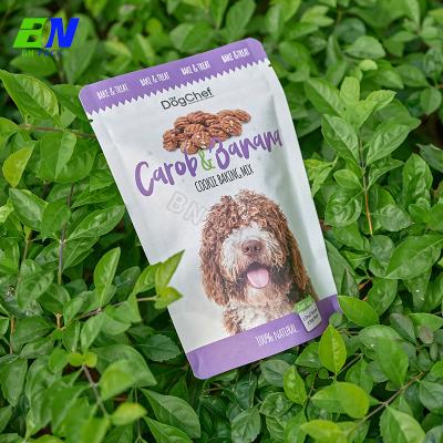 China Dog Treats Stand Up Packaging Customized Kraft Paper Zipper Bag for sale