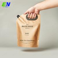 China 1L Eco Friendly Biodegradable Kraft Refill Spout Pouch Liquid Hand Soap Stand Up Bag for sale