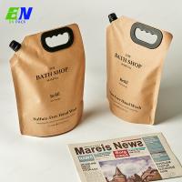 China 1L Eco Friendly Biodegradable Kraft Refill Spout Pouch Liquid Hand Soap Stand Up Bag for sale