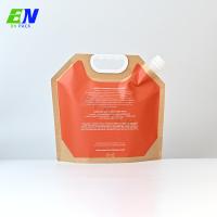 China Recyclable Kraft Paper 2L Refill Shampoo Pakcing Spout Pouch With Handle for sale