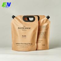China Liquid Beverage Kraft Paper Spout Pouch 2L Portable Drink Pouches for sale