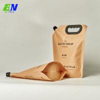 China Liquid Beverage Kraft Paper Spout Pouch 2L Portable Drink Pouches for sale