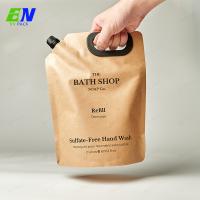 China Liquid Beverage Kraft Paper Spout Pouch 2L Portable Drink Pouches for sale