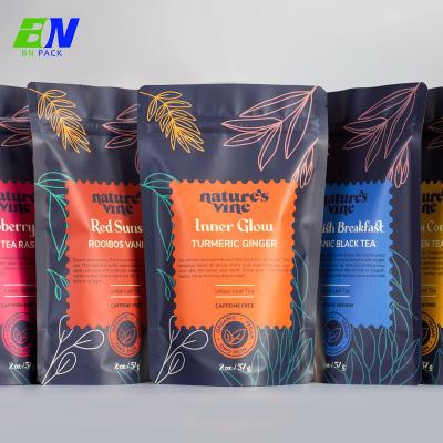 China Metallic Foil Tea Bag Standing Up Pouch High Barrier With Zipper for sale