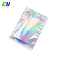 China Colorful Holographic Ziplock Bags Resealable with Hang Hole for sale