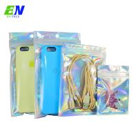 China Colorful Holographic Ziplock Bags Resealable with Hang Hole for sale