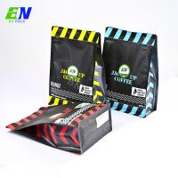 China 12oz 1lb Coffee Bag Flat Bottom Pouch With Zipper Matte Plastic Foil for sale