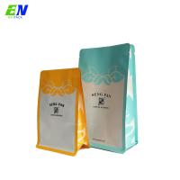 China OEM Kraft Power Flat Bottom Pouch Box Pouch Bag With Window for sale
