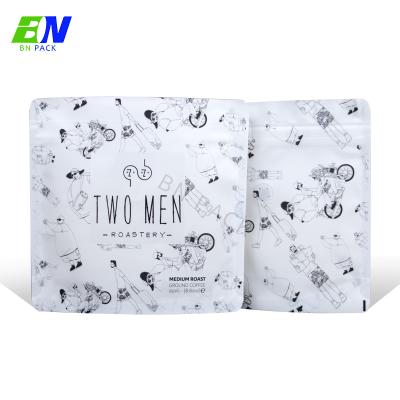 China Recyclable Flat Bottom Coffee Bag Pouch 110 Microns With Zipper for sale