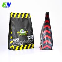 China 12oz 1lb Coffee Bag Flat Bottom Pouch With Zipper Matte Plastic Foil for sale