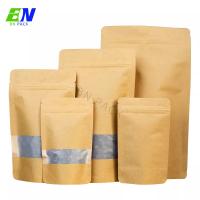 China Kraft Paper Home Compostable Stand Up Pouch For Coffee Beans Or Powder Food Packaging for sale